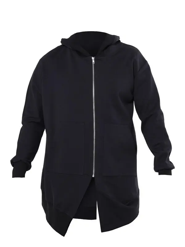 METAMORPHOZA S Asymmetric Zip Cardigan - Black