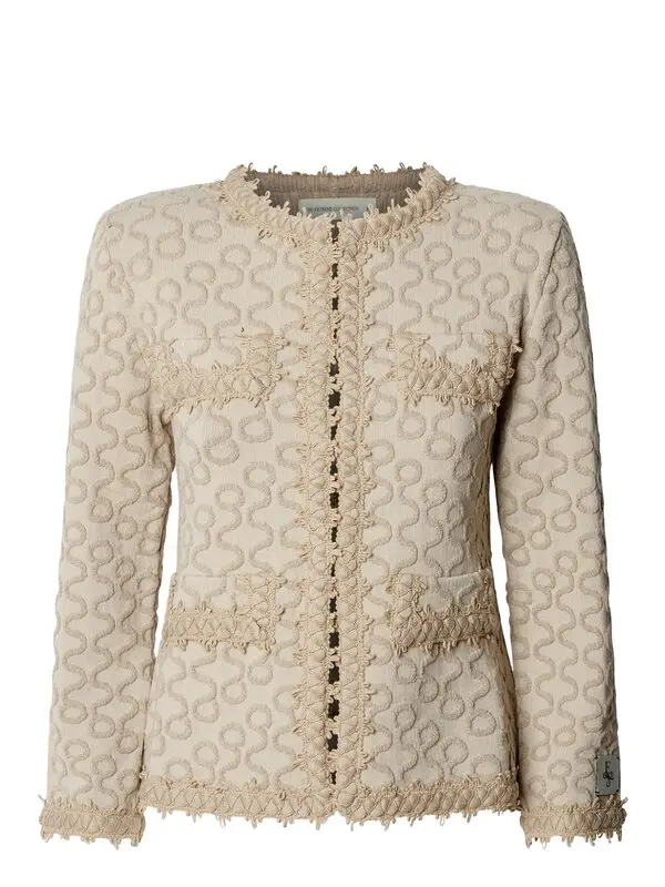 THE EXTREME COLLECTION Beige Knit Jacket Embroidered - Brown