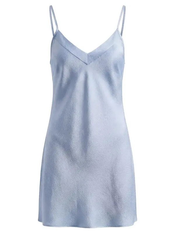 VIMISSIA Bubble Silk Slip Dress In Sky - Blue