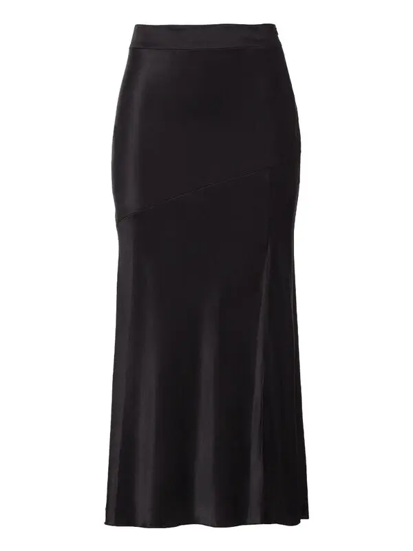 LITA COUTURE Side-slit Midi Skirt - Black