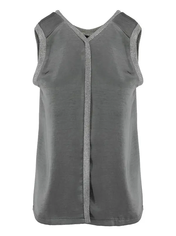 SILVIA SERBAN Reversible Satin Top - Grey