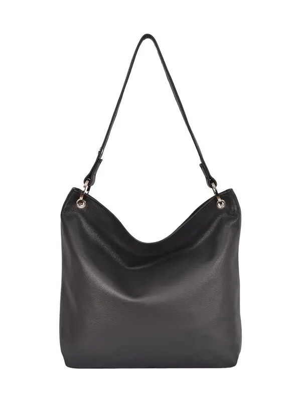 OWEN BARRY Leather Shoulder Bucket Bag Hesta - Black