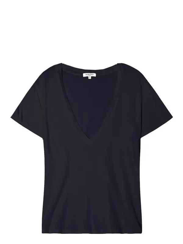 NOEND Supima Cotton Deep V Neck Tee In Vintage - Black