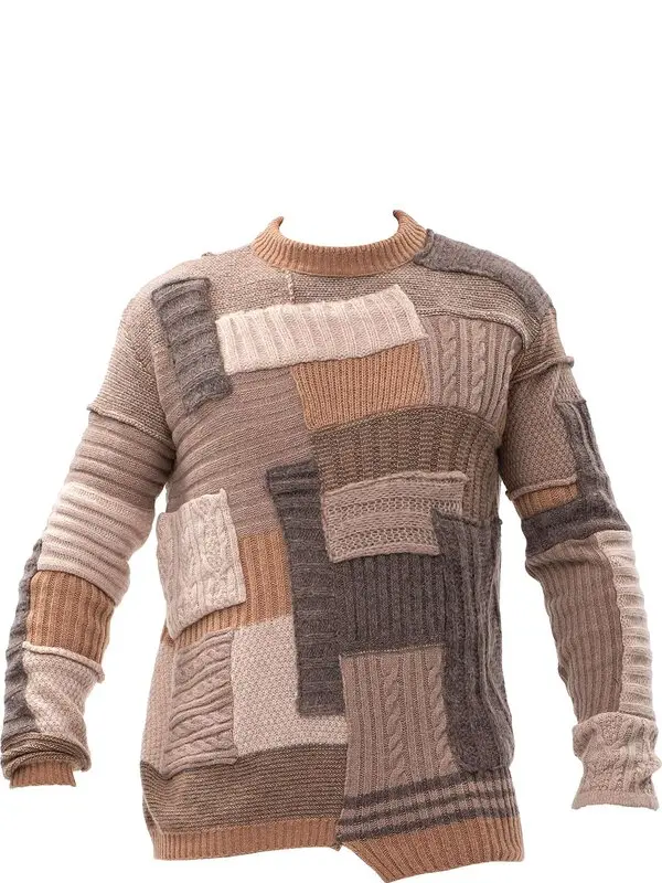 MAISON BOGOMIL Chunky Patchwork Sweater - Brown