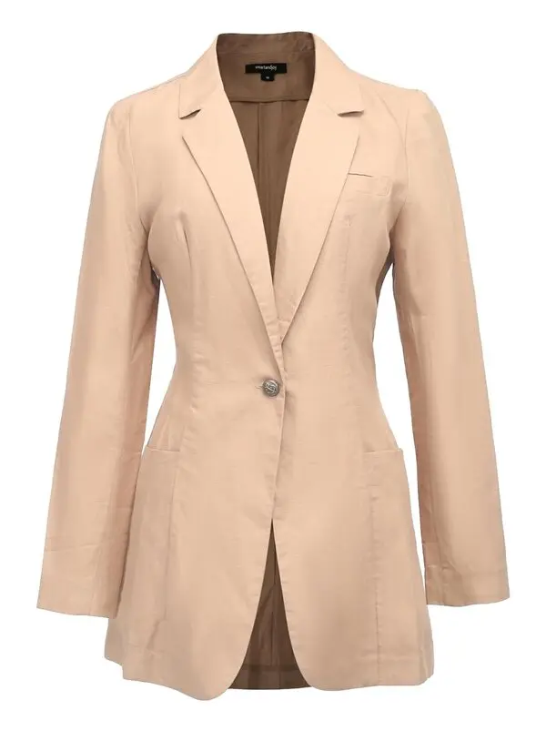SMART AND JOY Tailored Blazer Jacket - Brown