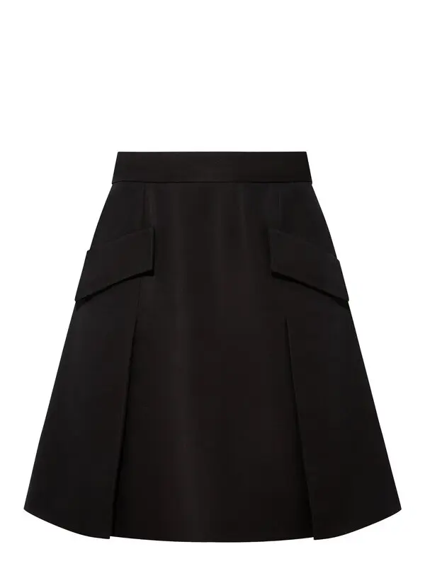 FEMPONIQ Pleated Silk-blend Flared Skirt - Black