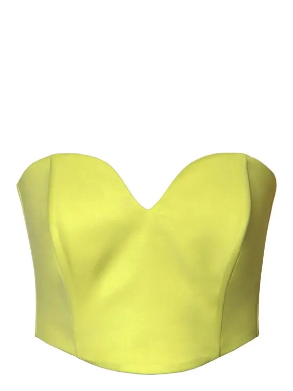 AGGI BY HALEWSKI Lara Wild Lime Crop Corset - Yellow