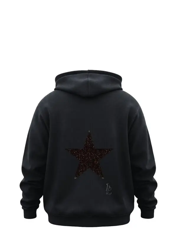 AURA & CO Nyc Star Hoodie Glitter - Black