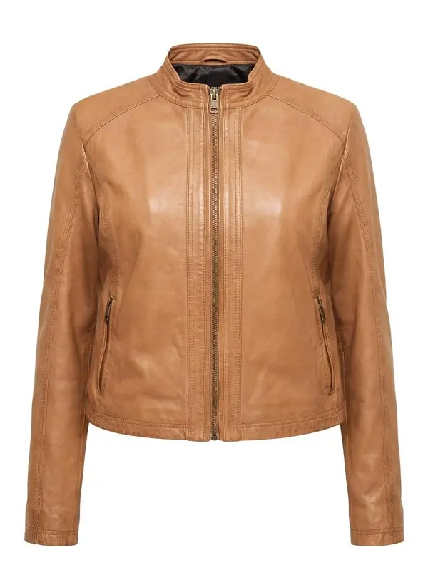 ZOEY Alexia Lambskin Leather Jacket - Brown