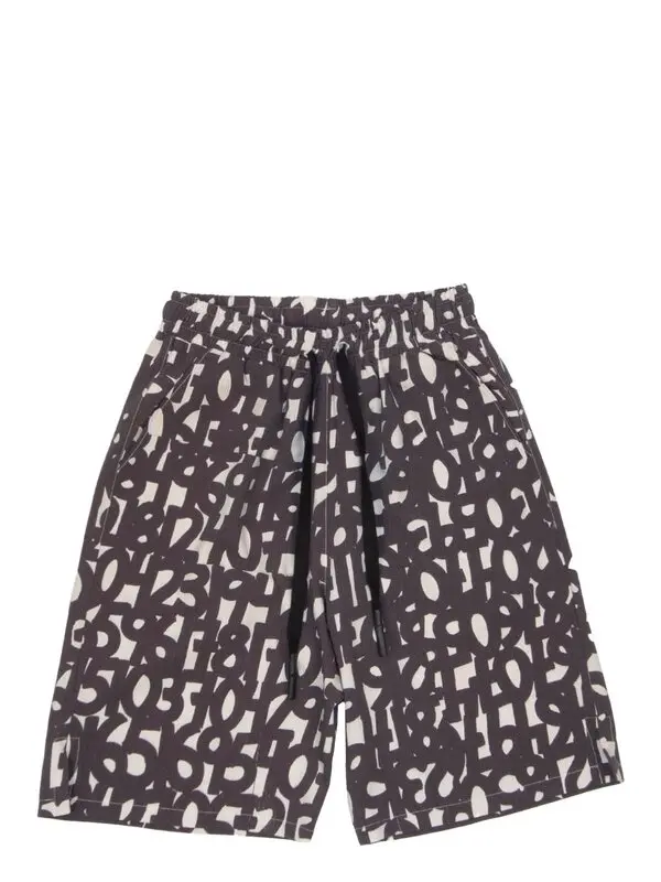 MYSIMPLICATED Neutrals Bermuda Shorts Numbers Design Recycled Fabric W - Brown