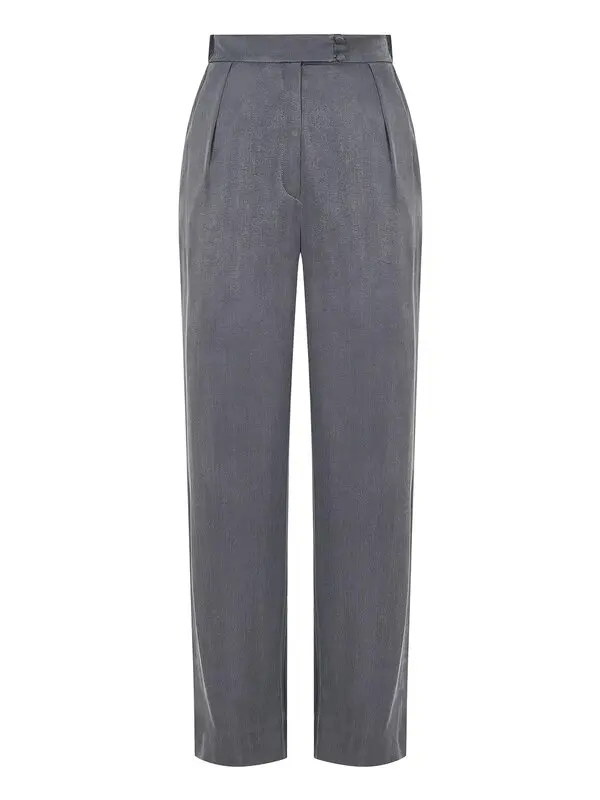 FEMPONIQ Viscose & Cupro Blend Pants - Grey