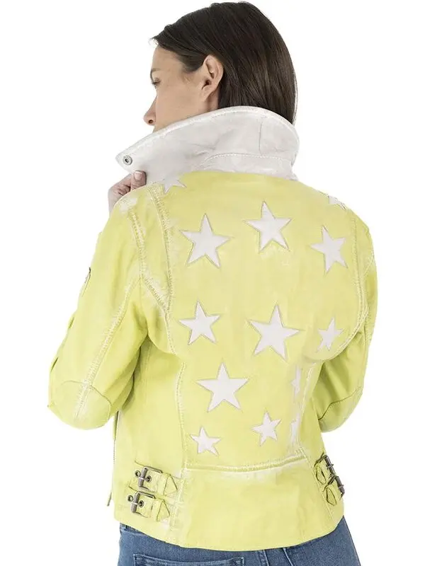 Mauritius Star Lambskin Leather Jacket Christy Limeade - Green