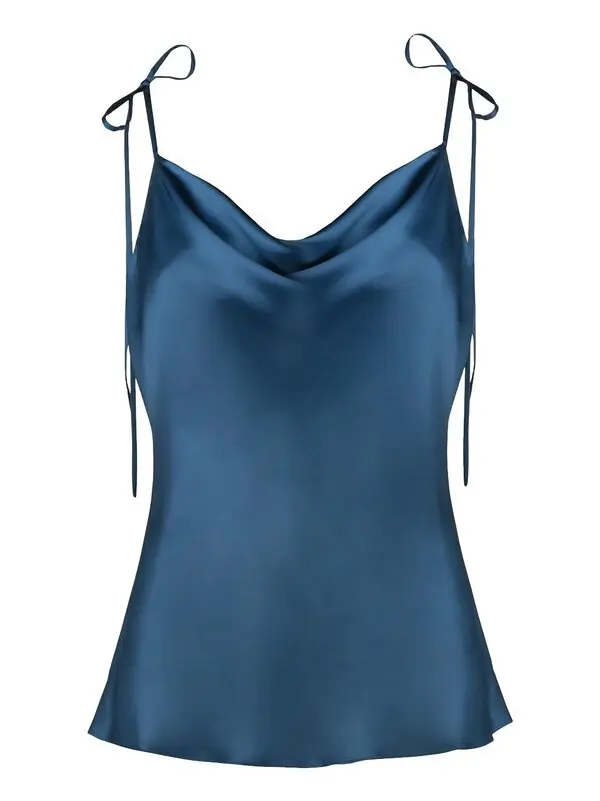 SASHA LA MER Uma Top, Color Deep Sea - Blue