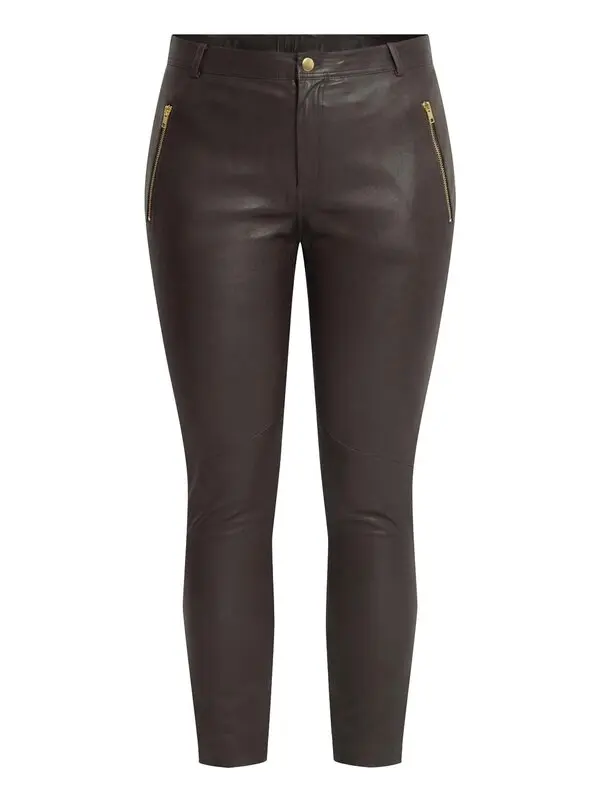 ZOEY Lucille Leather Pants - Brown