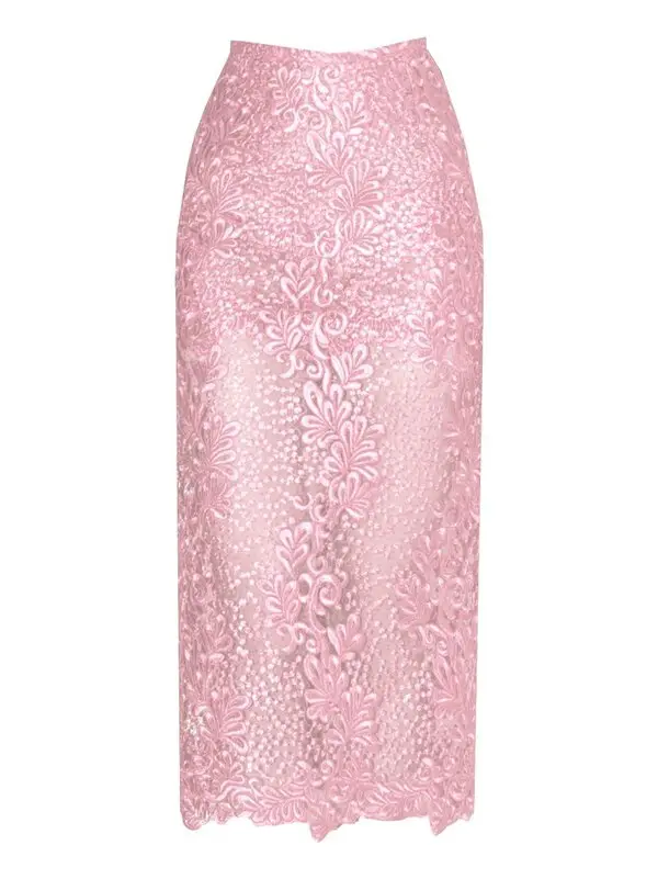 ANGELIKA JOZEFCZYK Neutrals / Orchidea Lace Skirt Dusty - Pink