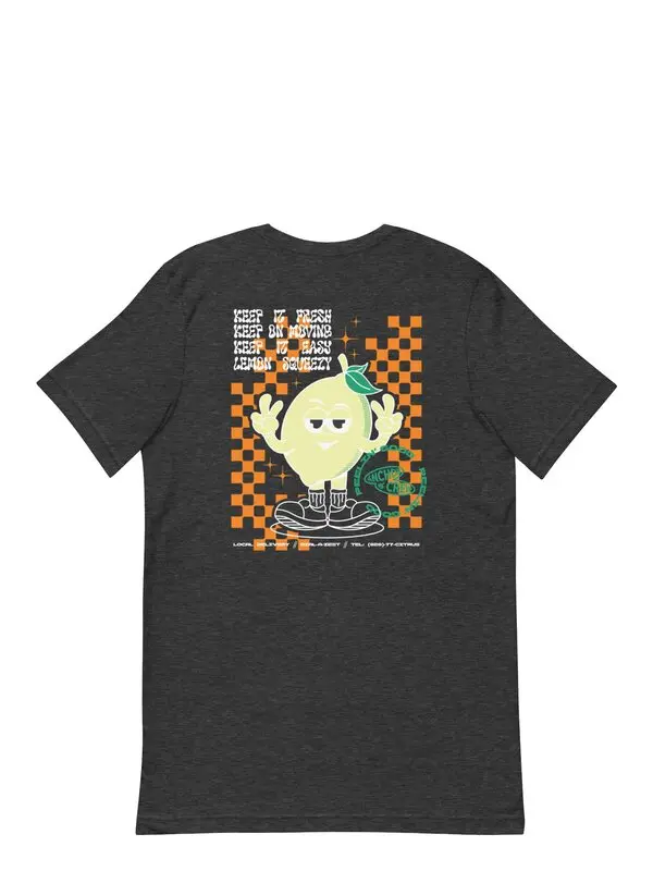 ANCHOR & CREW Heather Lemon Fresh Dial-a-local Organic Cotton T-shirt - Black