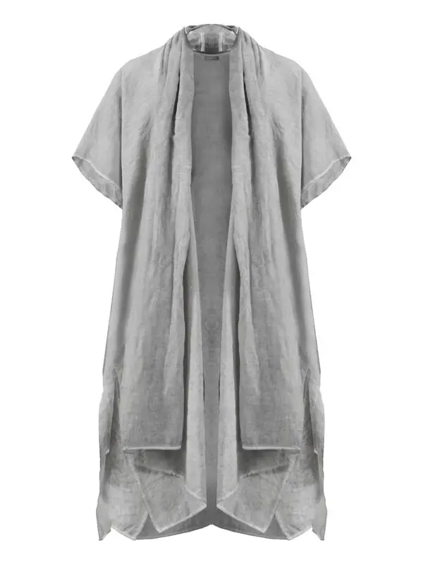 ZHENABIA Shawl Kimono Khaki Hooded Kimono - Grey