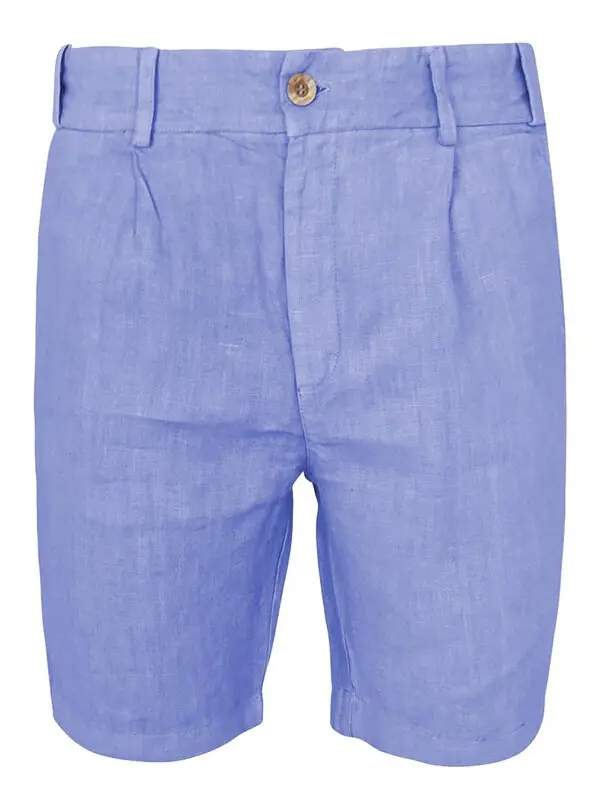 Haris Cotton Linen Bermuda Shorts Regatta - Blue
