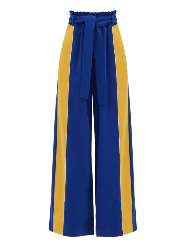 JULIA ALLERT Belted High Waist Wide Leg Pants - Blue