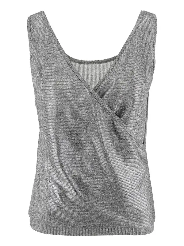 SILVIA SERBAN Reversible Jersey Top - Silver