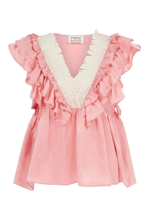 LISA THE LABEL Teardrop Blouse - Pink