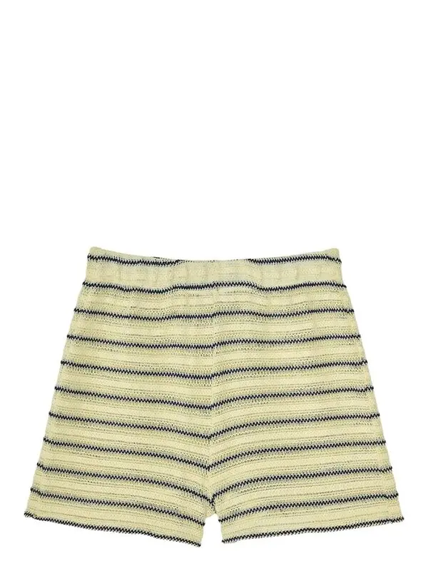 THISISU COLLECTION Solea Striped Knit Beachwear Shorts - Yellow