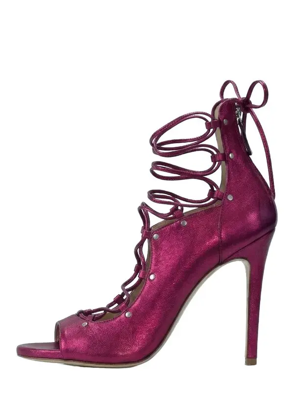 STESSA BY SARAH The Avalyn Lace Up Sandal In Raspberry - Pink