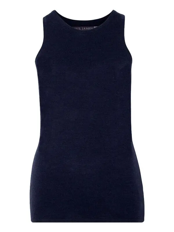 PAUL JAMES KNITWEAR Midweight Merino Activewear Training Asteria Vest Navy Blazer - Blue