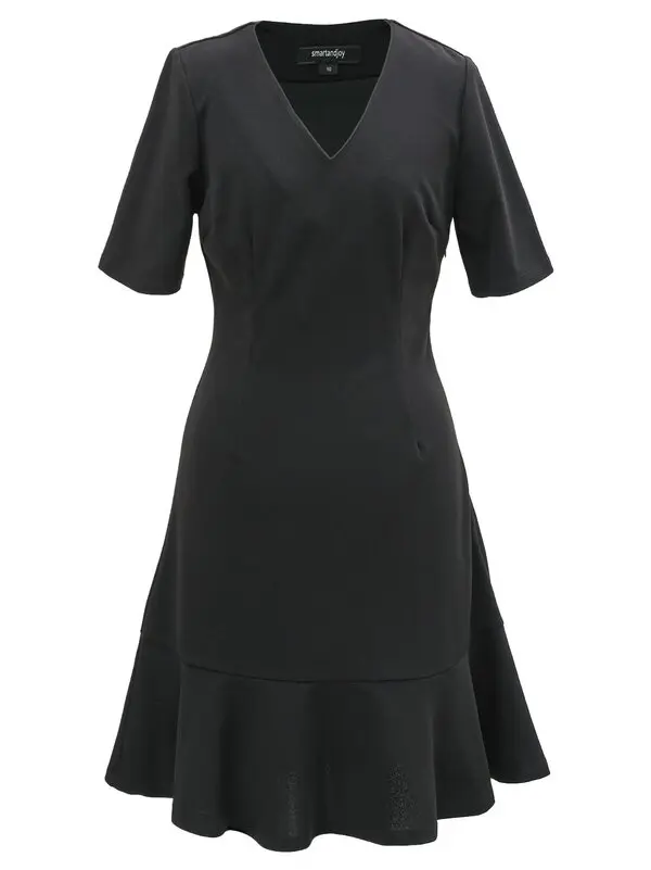 SMART AND JOY Minimalist Trapeze Jersey Dress - Black