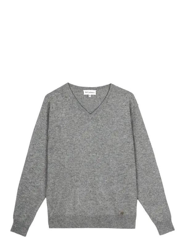 BEL CASHMERE S Cashmere V-neck Sweater - Grey