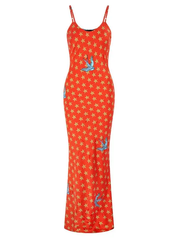 JESSICA RUSSELL FLINT Maxi Slip Dress The Stars - Red