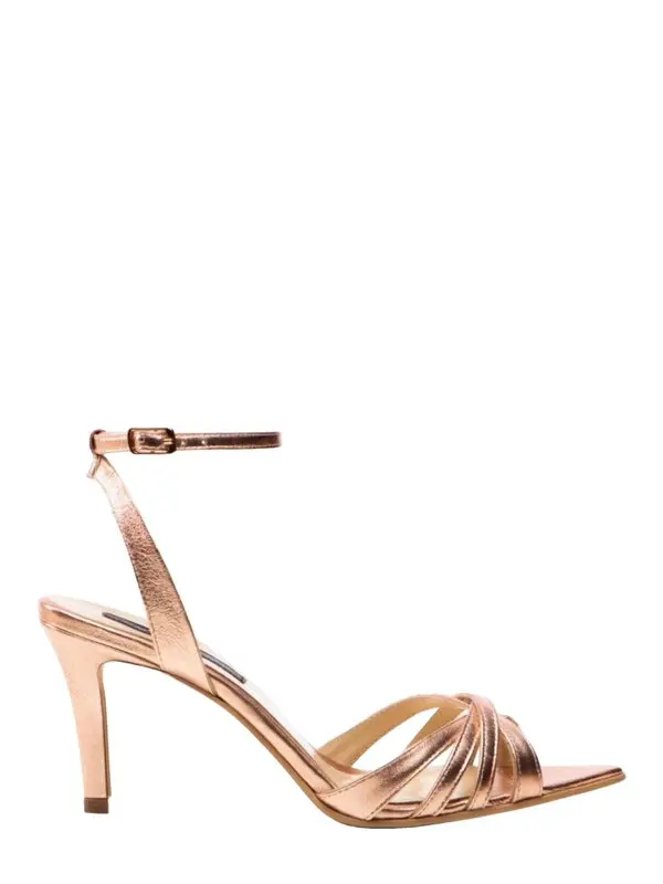 THE 5TH ELEMENT Ana Rose Gold Heel Sandals - Silver