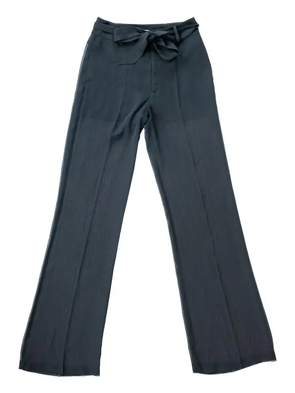 CIRCULAR PATH Sheer Pant With Belt - Black