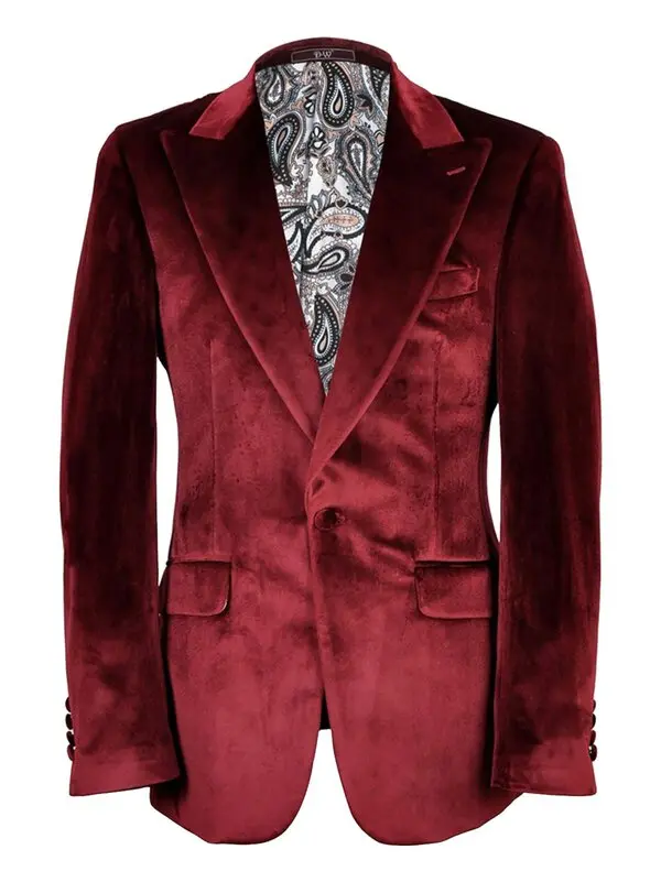 DAVID WEJ Maison Velvet Blazer - Red