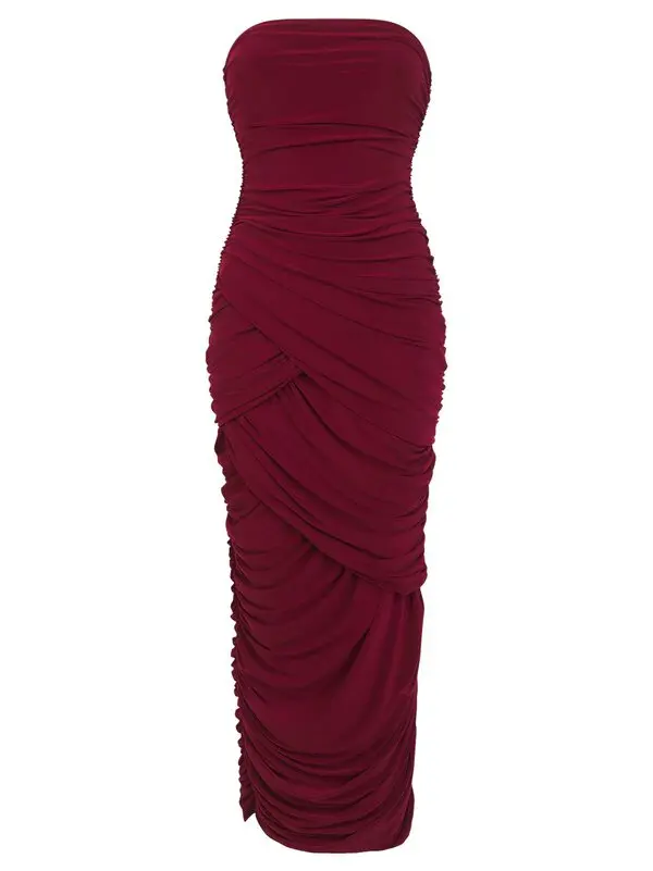CELESTINE & MAE Meissa Midaxi Dress In Rumba - Red