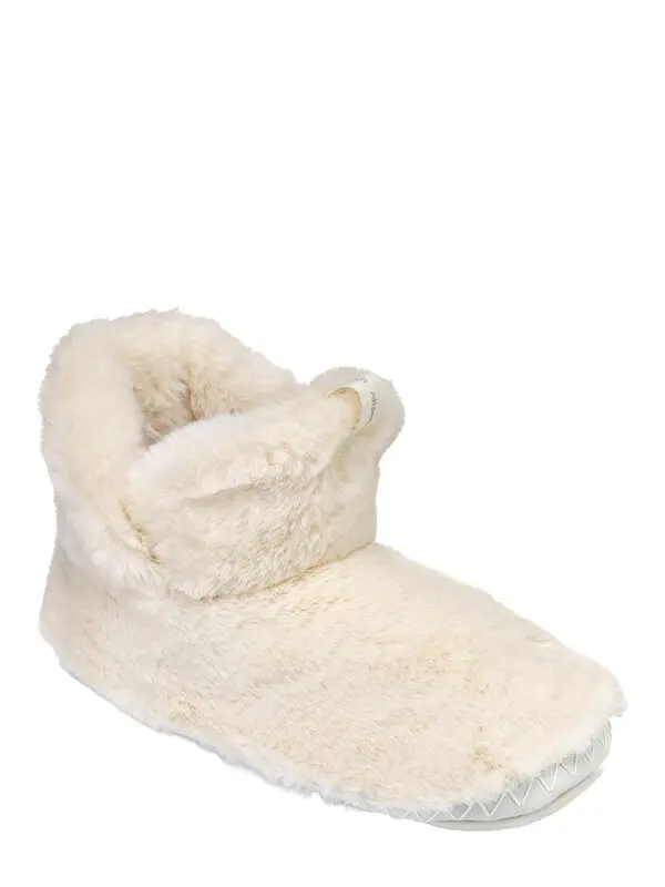 BEDROOM ATHLETICS Neutrals / Harriet Recycled High Density Faux Fur Slipper Boot Cream - White