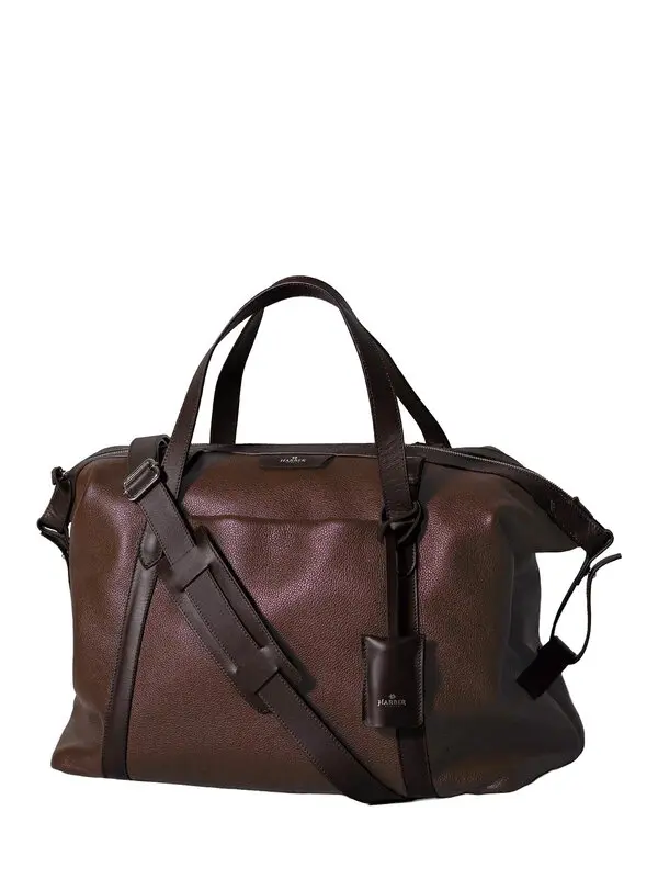 HARBER LONDON Leather Overnight Bag Caoba - Brown