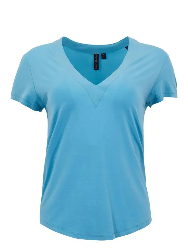 LORDS OF HARLECH Victoria Teal V-neck Top - Blue