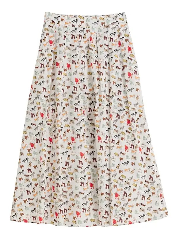 LOUCHE Lizea Dogs Day Midi Shirt Multicoloured - White
