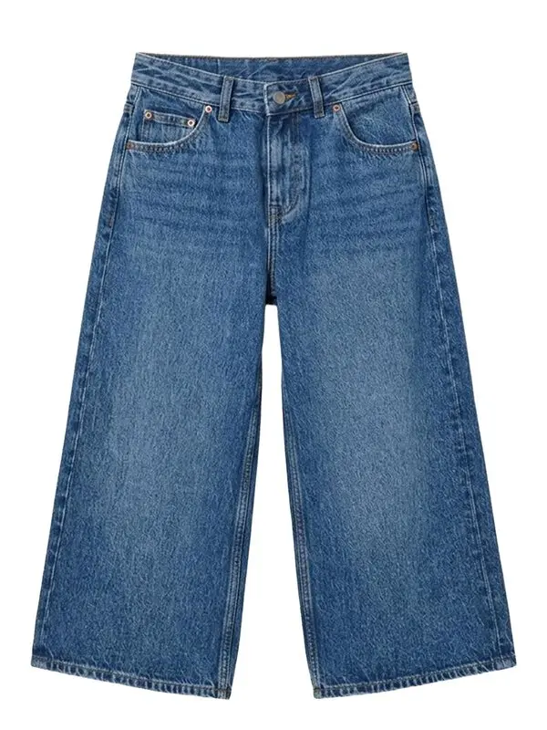 DR. DENIM Dace Mid Wide Capri Stream Mid Used - Blue