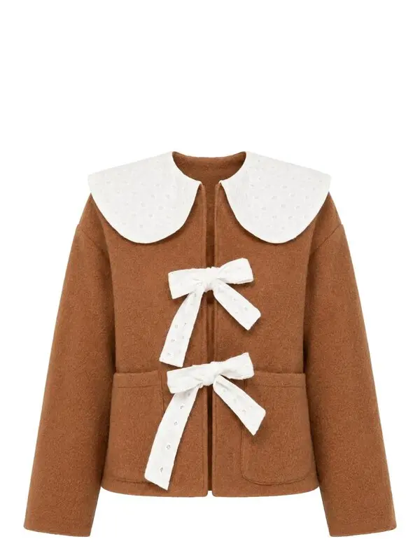 Carmen Says Parfum Babydoll Collar Jacket - Brown