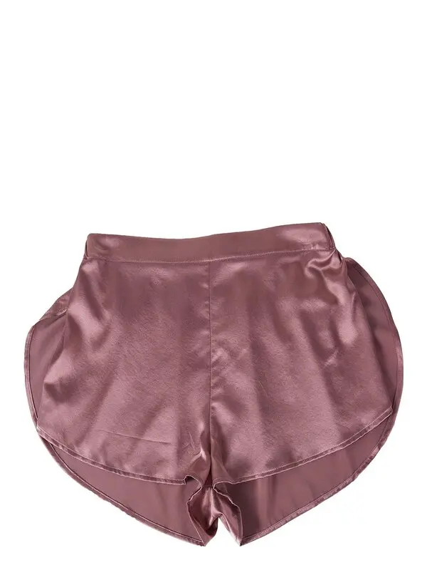 SOFT STROKES SILK Pure Mulberry Silk Petal Shorts, Mid-waist, Silk Charmeuse - Purple