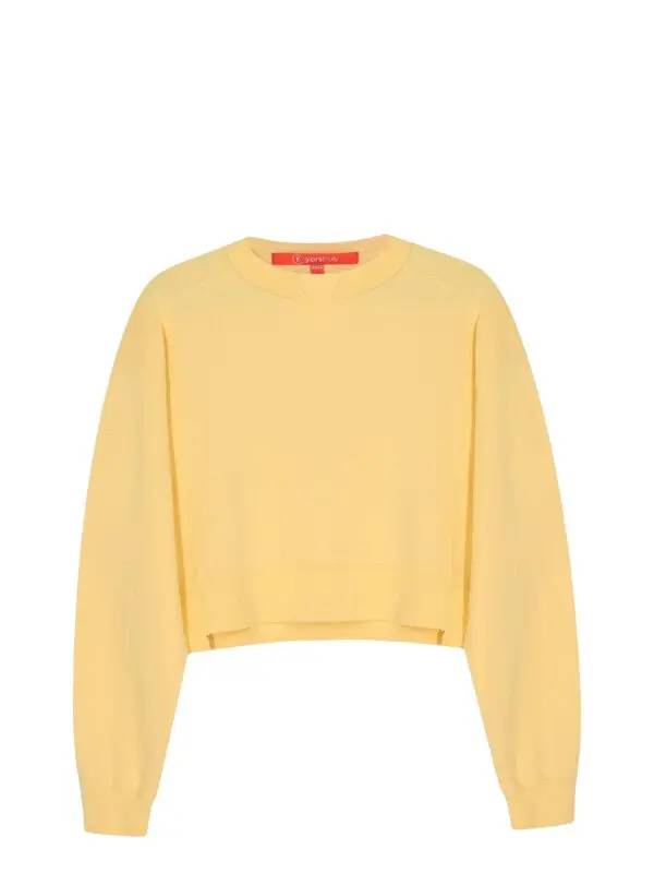 YORSTRULY Cropped Sweatshirt Butter - Yellow