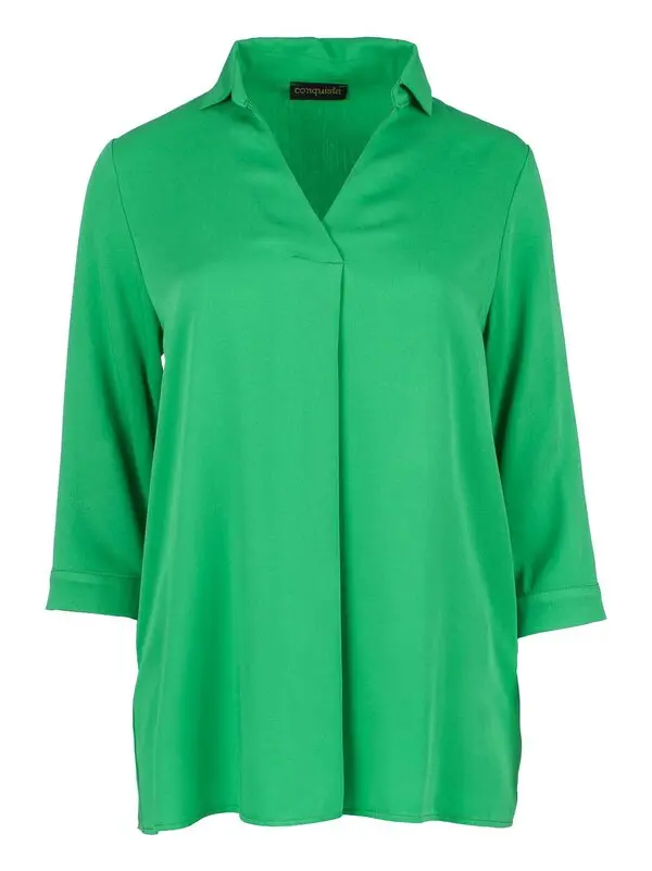 CONQUISTA V Neck Top - Green