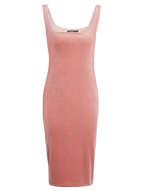 SARVIN Velvet Polka Dot Dress - Pink