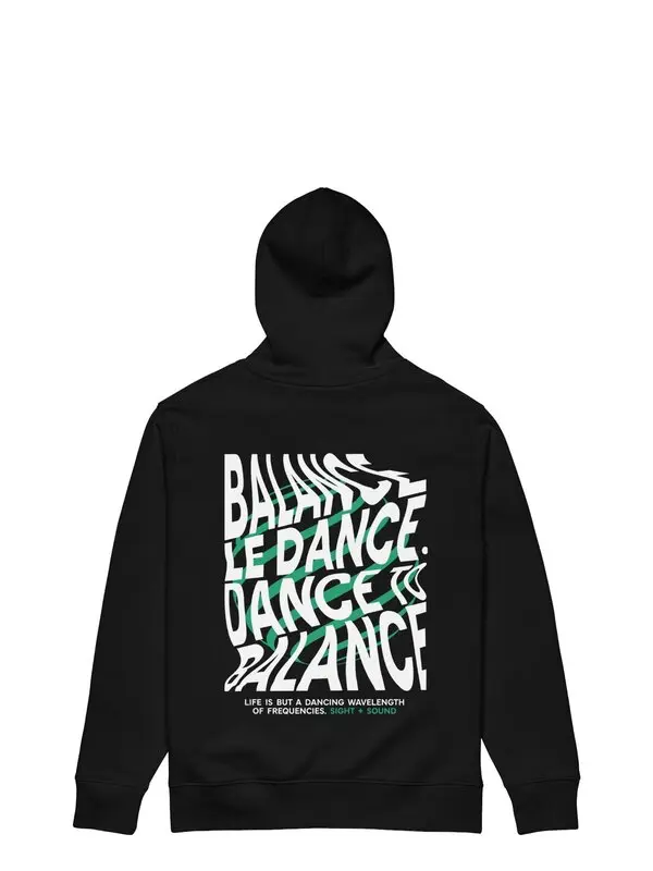 ANCHOR & CREW Balance Le Dance Disco! Organic Cotton Embroidered Heavyweight Hoodie - Black