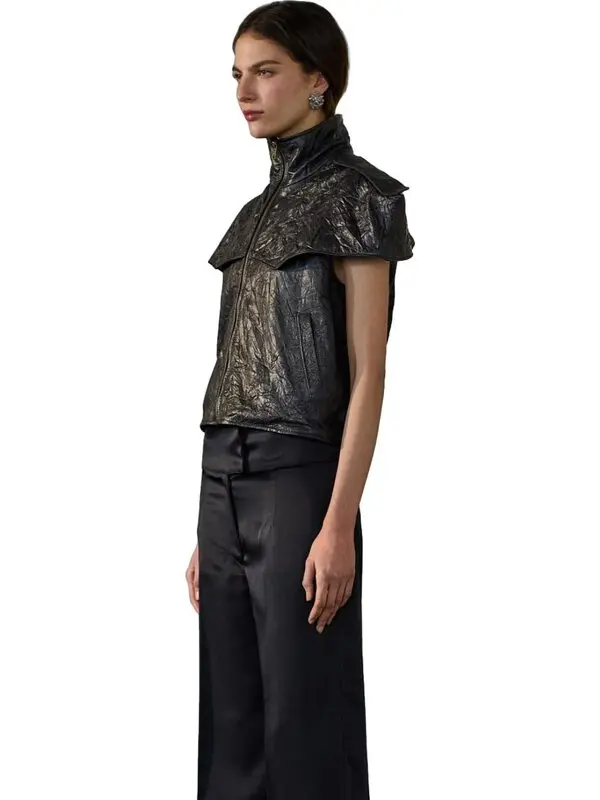 LORENA SARAVIA Ophelia Vest Leather - Black
