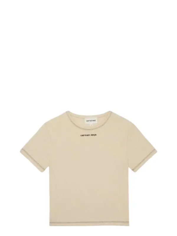 Carmen Says Neutrals Volley Cream Crop Top - White