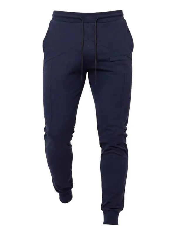 Chuks Collins Geo Cut Sweat Pants-navy Diffusion Collection Tasou The Athletic Side Of Us - Blue