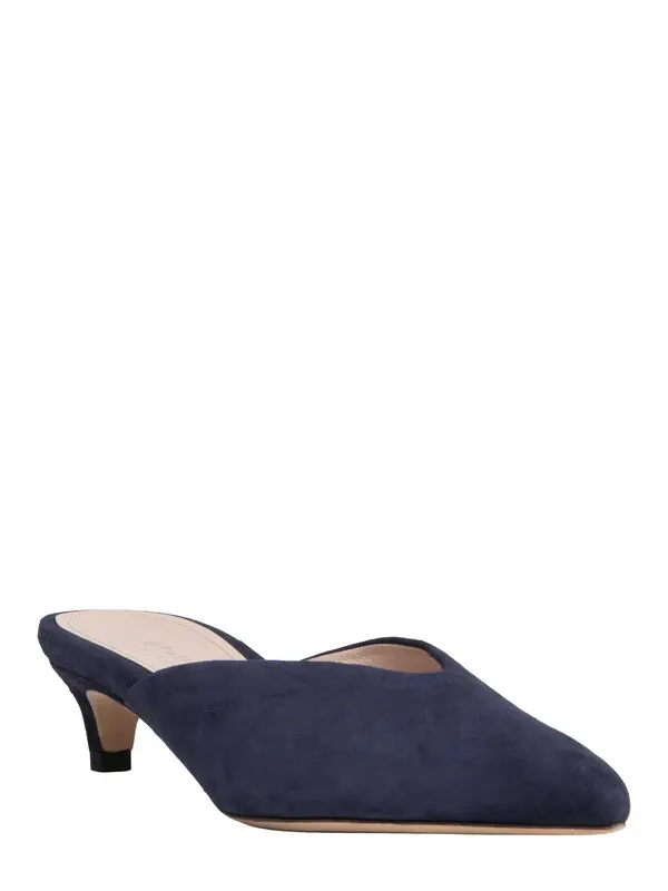 BEAUTIISOLES BY ROBYN SHREIBER Gal Navy Mule In Suede Comfortable &dressy For Night & Day Wear - Blue